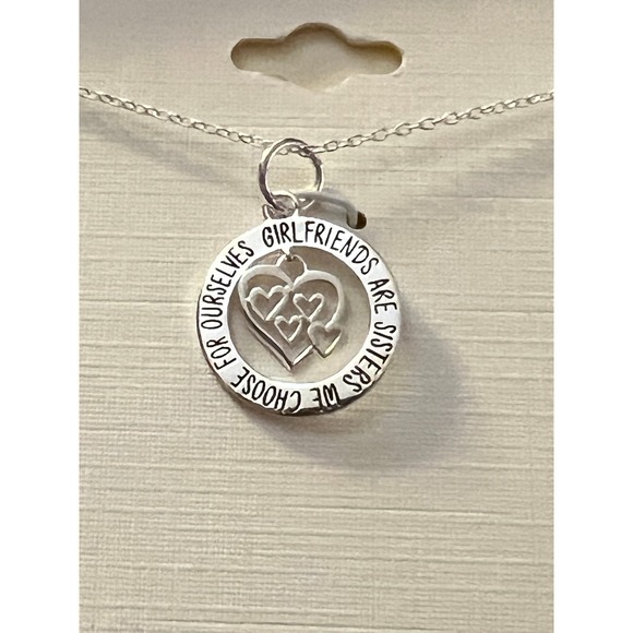 Footnotes | Jewelry | Nib Sterling Silver Heart W Quote Girlfriends Are ...